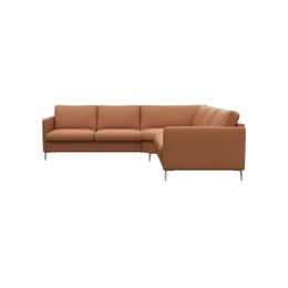 FLEXLUX Ecksofa »Fiore, gleichschenklig, bequem durch hochwertigem Sitzaufbau« schmale Armlehnen, super Sitzkomfort durch Kaltschaum, Füße Alu...
