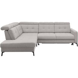 Musterring Ecksofa »MR 4615« mit Kopf- und Rückenverstellung, Metallfuß schwarz, Maße 272 x 214 cm light grey