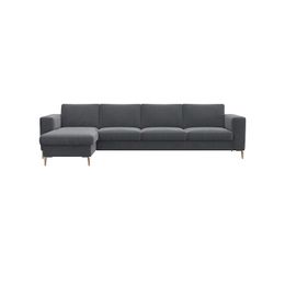 FLEXLUX Ecksofa &raquo;Fiore, super bequem durch hochwertigen Sitzaufbau mit Kaltschaum&laquo; breite Armlehnen, F&uuml;&szlig;e Alu+ Eiche, L-Form grau 100% Polyester