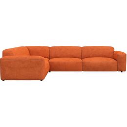 FLEXLUX Ecksofa »Lucera, super bequem durch hochwertigen Sitzaufbau mit Kaltschaum« modern & anschmiegsam, L-Form, Designsofa Burned orange