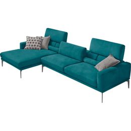 Egoitaliano Ecksofa »Masu, Design trifft sensationellen Sitzkomfort« inkl. 2 Kissenrollen, Rückenelemente manuell verstellbar, Metallfüße teal