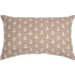 Pad Dekokissen »ANCRE« Made in Europe, Kissenhülle ohne Füllung, 1 Stück beige Obermaterial: 64% Baumwolle, 18% Polyacryl, 12% Polyester, 4% Wolle,...