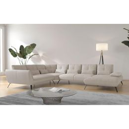 Places of Style Wohnlandschaft &raquo;Mikado U-Form&laquo; inkl. Sitztiefenverstellung und Armteilverstellung beige 100% Polyester
