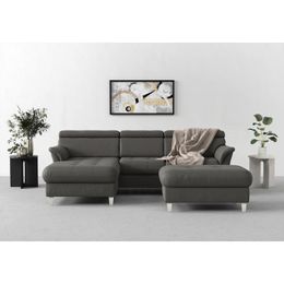 Sit & More SIT&MORE Ecksofa »Marano L-Form« inklusive Kopfteilverstellung, wahlweise mit Bettfunktion, Bettkasten grau 94