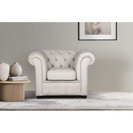 Home Affaire Sessel &raquo;CHARENTE, Chesterfield, Wellenfederung, Ma&szlig;e B/T/H: 105/89/74 cm&laquo; mit edler Knopfheftung und typischen Armlehnen beige 100% 