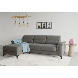 Sit & More SIT&MORE Ecksofa »Sinatra L-Form« mit Recamiere, optional mit Kopfteilverstellung und Armteilfunktion grau