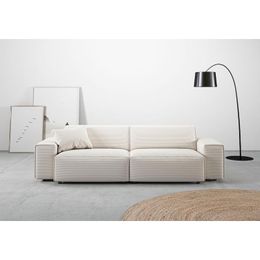 Andas Big-Sofa »Glimminge auch in Breitcord, Feincord + Easy care-Bezug, « besondere Kedernähte Zierkissen snow 0