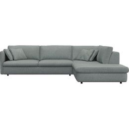 FLEXLUX Ecksofa &raquo;Lovane, elegant und zeitlos, bequem, L-Form&laquo; Weich & anschmiegsam, gro&szlig;e Sitztiefe auf Kaltschaum, Dekokissen inkl. blau 62% 
