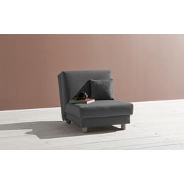 ell+ell ELL + ELL Schlafsofa »Enny« Liegefläche Breite 80 cm, Liegehöhe 45 cm, Füße alufarben, Rückenlehne grau