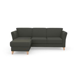 Sit & More SIT&MORE Ecksofa »Visby L-Form« Wahlweise mit Bettfunktion und Bettkasten, frei im Raum stellbar anthrazit