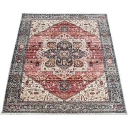 Paco Home Teppich »Sena 459« rechteckig 11 mm Höhe Kurzflor, Orient-Optik, mit Fransen mehrfarbig Obermaterial: 100% Polypropylen B : 160 cm 1 Stk.