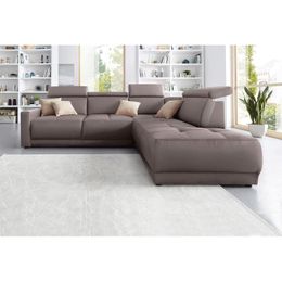 DOMO collection Ecksofa »Ava, moderne Sitzheftung mit toller Doppelnaht, komfortabel, L-Form« mit Ottomane, inkl. Federkern, wahlweise mit...