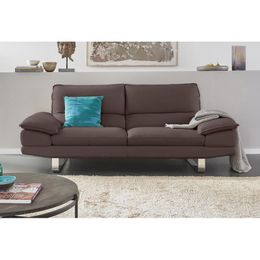 Calia italia 3-Sitzer »Dave, Sitzkomfort der Extraklasse, tolle Details« Designsofa auf Kufenfuß, in zwei Lederqualitäten espresso