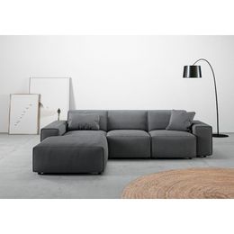 Andas Ecksofa »Glimminge L-Form auch in Breitcord, Feincord + Easy care-Bezug, « Breite 264, Zierkissen anthrazit