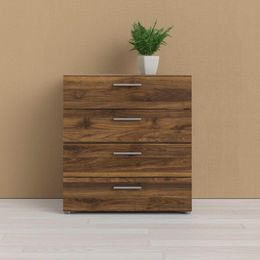 Inosign Kommode &raquo;Pepe, Aufbewahrung, Schubladenschrank, Stauraum&laquo; Sideboard mit 4 Schubl&auml;den, Breite 80 cm, H&ouml;he 68 cm Walnuss Zeitlos moderne...