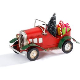 CHRISTMAS GOODS by Inge Weihnachtsfigur »Oldtimer mit Geschenken und Tannenbaum, Weihnachtsdeko rot« Höhe ca. 9, 5 cm rot