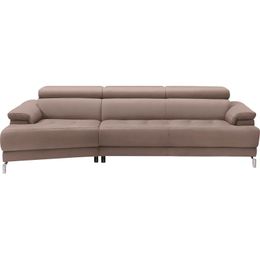 Egoitaliano Ecksofa &raquo;Soul, extravagantes Designsofa, Megasofa, super bequem, tolle Details&laquo; mit Trapez-Abschlu&szlig;element, inkl verstellbarer Kopfteile beige Leder &raquo;