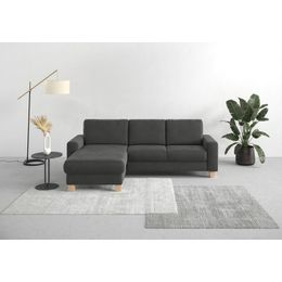 Home Affaire Ecksofa »Summer L-Form« mit Recamiere, mit oder ohne Bettfunktion und Bettkasten, Cord-Bezug anthrazit