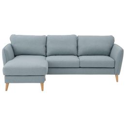 Home Affaire Ecksofa »MARSEILLE (242/152cm), L-Form, Rec. rechts/links« Massivholzbeine Eiche, Landhausstil, Wellenunterfederung salbei