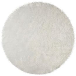 FLAIR RUGS Hochflor-Teppich &raquo;Sheepskin&laquo; rund 60 mm H&ouml;he Kunstfell, Wohnzimmer beige Kunstfaser