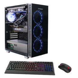 GAMEMAX Gaming-PC Windows 11 Draco XD WLAN AC, ARGB-Beleuchtung Front, 1x PS/2, 2x USB 2.0, 4x USB 3.2 Gen1 Typ A, 3x Audio, 1x RJ-45 port