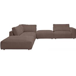 Musterring Ecksofa &raquo;LUCIA L-Form&laquo; in vielen Qualit&auml;ten und 4 verschieden N&auml;hten braun Flachgewebe FLORIS (100% Polyester);Flachgewebe VALMONT (60% Baumwolle/ 40%