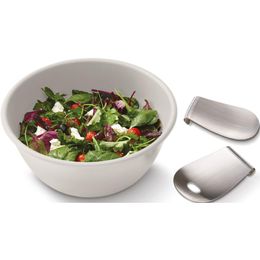 Joseph Joseph Salatsch&uuml;ssel &raquo;Uno&laquo; aus Edelstahl mit Edelstahl-Salatbesteck, &Oslash; 30 cm grafit