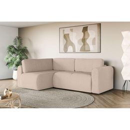 Inosign Ecksofa »Zacharia wahlweise Schlafsofa mit Bettkasten, B/T/H 250/166/86 cm« L-Form mit Wellenunterfederung, Ottomane rechts oder links...