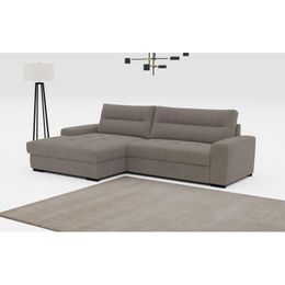 COTTA Ecksofa »Cappa L-Form« wahlweise mit Bettfunktion & Bettkasten grey