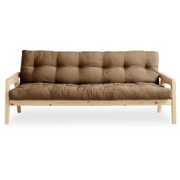 Karup Design Schlafsofa Mit Holzstruktur, inkl. Futonmatratze, Liegefläche 130x190 cm mocca