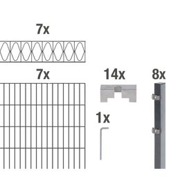 Alberts Doppelstabmattenzaun &raquo;Eleganz&laquo; anthrazit, H&ouml;he: 100-160cm, Gesamtl&auml;nge: 10-20m, zum Einbetonieren grau Stahl