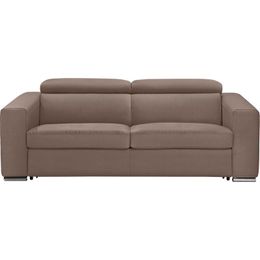 Egoitaliano Schlafsofa »Cabiria, Design und super Sitz- und Liegekomfort« Sofa inkl. Schlaffunktion, Kopfteile verstellbar, mit Metallfüßen mud