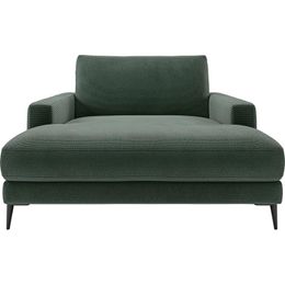 Inosign Chaiselongue »Downtown Loungemöbel zum Relaxen, B/T/H: 132/170/84 cm« auch in Bouclé, Cord und Easy care - leicht mir Wasser zu reinigen grün
