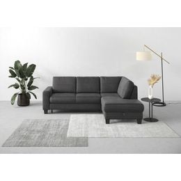 Home Affaire Ecksofa »Summer L-Form« mit Ottomane, mit oder ohne Bettfunktion und Bettkasten, Cord-Bezug grau