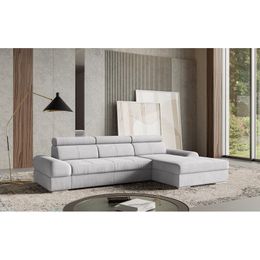 Sit & More SIT&MORE Ecksofa »Broadway L-Form« inklusive Kopfteilverstellung, wahlweise mit Bettfunktion silver