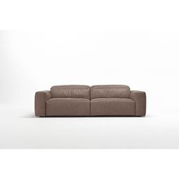 Egoitaliano 2,5-Sitzer &raquo;Beverly, Designsofa mit erstklassigem Sitzkomfort und tollen Details&laquo; Breite 242 cm, verstellbare Kopfteile braun Luxus-Micofaser 