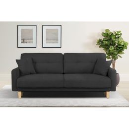 Home Affaire 3-Sitzer »TRIPLO optionale Schlafsofa mit Bettkasten, Maße B/T/H: 215/100/89 cm« Wahlweise Bettfunktion - Liegefläche 145x191 cm,...