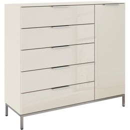 Rauch Kombikommode &raquo;Kommode T&uuml;rkommode Sideboard Kombikommode FLIPP mit Glasfront&laquo; Breite 120 cm mit 2 Einlegeb&ouml;den, 1-t&uuml;rig, 5 Schubladen, Soft-Close