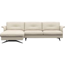 FLEXLUX Ecksofa »Glow, super bequem durch hochwertigem Sitzaufbau mit Federkern, L-Form« Modernes skandinavisches Design Warm White