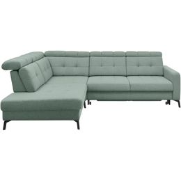 Musterring Ecksofa »MR 4615« mit Kopf- und Rückenverstellung, Metallfuß schwarz, Maße 272 x 214 cm mint