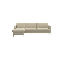 FLEXLUX Ecksofa »Fiore, super Sitzkomfort durch Kaltschaum im Sitz, L-Form« schmale Armlehnen, Füße Alu+ Eiche Sandy Beige