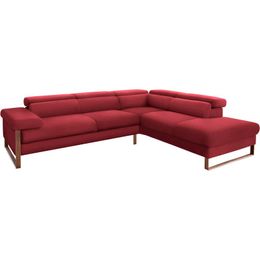 W.Schillig Ecksofa »finn, Designsofa mit tollem Sitzkomfort, bequem, L-Form« German Design Award 2016, Fußgestell Nussbaum natur, Breite 281 cm...