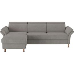 Home Affaire Ecksofa &raquo;Calypso L-Form&laquo; mit motorischen Funktionen im Sofa und Recamiere grau 100% Polyester