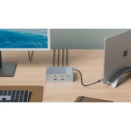Targus Laptop-Dockingstation »HyperDrive Universal GEN2 15-in-1 USB-C Triple Video Dock« Silber Treiberloses Plug & Play