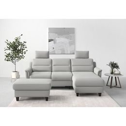 Sit & More SIT&MORE Ecksofa »Farö L-Form« inklusive Federkern, wahlweise mit Bettfunktion und Bettkasten silver