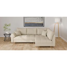 Home Affaire Ecksofa &raquo;CHARRE L-Form mit Ottomane, Ma&szlig;e B/T/H: 231/161/81 cm&laquo; feine Steppung, lose R&uuml;cken- und Zierkissen, auch in Cord und Boucl&eacute;...