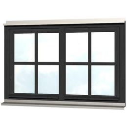 Skan Holz SKANHOLZ Fenster »Doppelfenster« für Carports, 132, 4 x 82, 1 cm Anthrazit