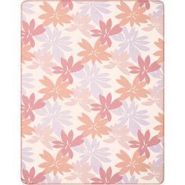 Biederlack Wohndecke »Plumeria Parfait« mit modermem Blumenmuster Parfait Obermaterial: 58% Baumwolle, 35% Polyacryl, 7% Polyester B/L: 150 cm x...
