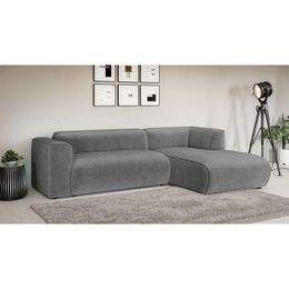 Inosign Ecksofa »MERID L-Form (257 cm), zeitlos & stilvolles Design, « Aufwendig gepolstert, in Cord, Chenille und Struktur grau
