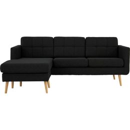 Home Affaire Ecksofa »Brest L-Form« mit Knopfheftung und Steppung im Rücken, geradliniges Design anthrazit